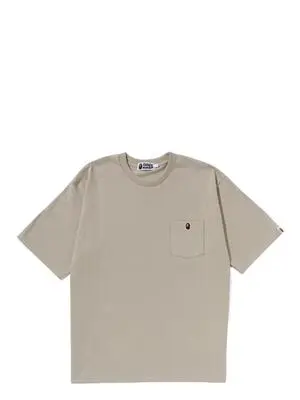 A BATHING APE Ape Head One Point Relaxed Fit Pocket Tee Shirt (ss23) Beige