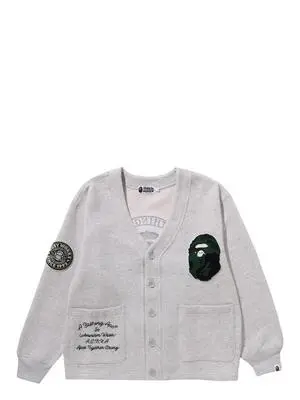 A BATHING APE College Badges Sweat Cardigan - Gray