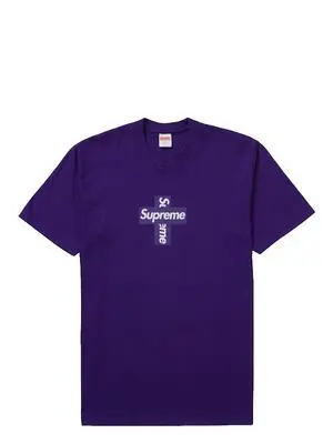 Supreme Cross Box Logo Tee Shirt Purple
