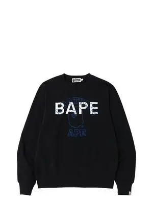 A BATHING APE College Crewneck Sweatshirt - Black