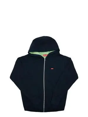 Supreme Contrast Zip Up Hooded Sweatshirt - Navy Blue