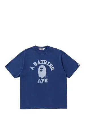 A BATHING APE College Overdye Tee Shirt - Blue