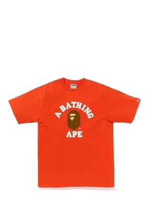 A BATHING APE College Tee Shirt - Orange