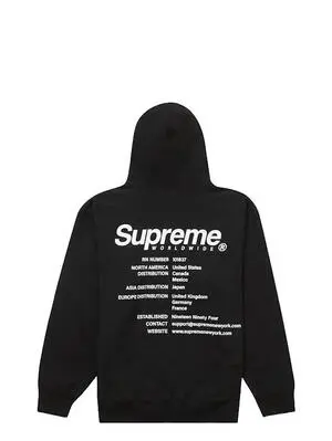 Supreme Worldwide Hooded Sweatshirt Black