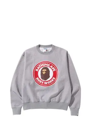 A BATHING APE Classic Busy Works Relaxed Fit Crewneck Sweatshirt - Grey
