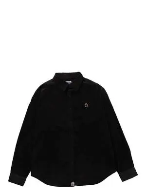 A BATHING APE Ape Head One Point Corduroy Shirt - Black