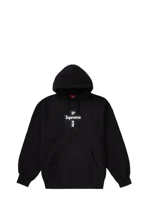 Supreme Cross Box Logo Hooded Sweatshirt - Black