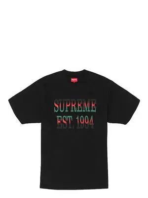 Supreme Cotton Mesh Gradient Logo Short Sleeve Top - Black