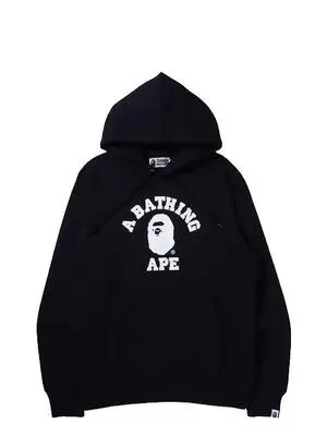 A BATHING APE College Pullover Hoodie - Black