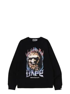 A BATHING APE Ape Head Graphic Crewneck Sweatshirt - Black