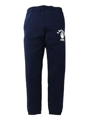 A BATHING APE Classic College Slim Sweat Pants - Navy Blue