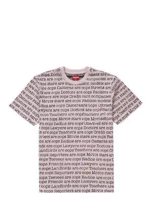 Supreme Cops Jacquard Pocket Tee Shirt Light Pink