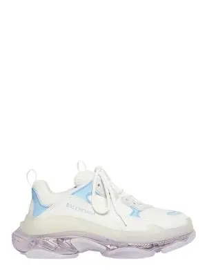 Balenciaga Triple S Clear Sole Leather Free Sneakers Light Blue/grey/light Purple