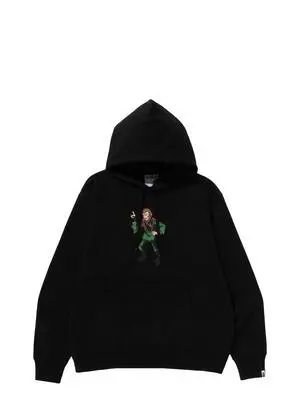 A BATHING APE Ape Graphic Relaxed Fit Pullover Hoodie - Black