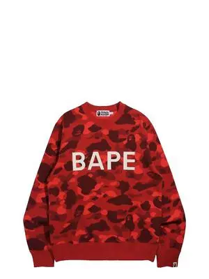 A BATHING APE Camo Crewneck Sweatshirt - Red