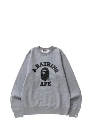 A BATHING APE College Crewneck Sweatshirt - Gray