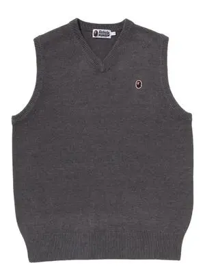 A BATHING APE Ape Head Knit Vest - Grey