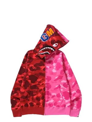 BAPE Bape Camo Shark Full Zip Hoodie Red Camo