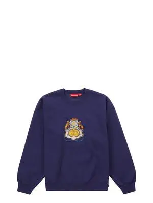 Supreme Crest Crewneck Sweatshirt Washed Navy Blue