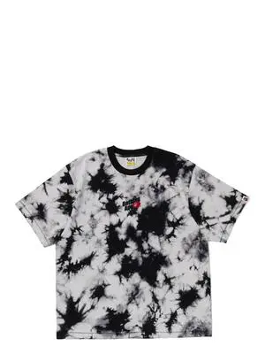 A BATHING APE Cloud Head Bleach Dye Tee Shirt - Black