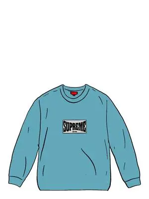 Supreme Woven Label Long Sleeve Top Slate
