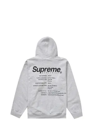 Supreme Worldwide Hooded Sweatshirt - Ash Grey