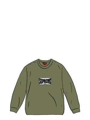 Supreme Supreme Woven Label Long Sleeve Top Olive