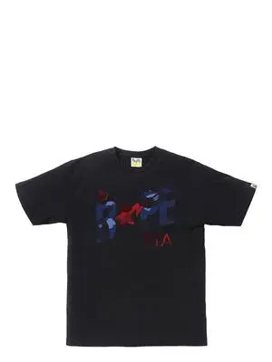 A BATHING APE Camo Sta Logo T-shirt - Black