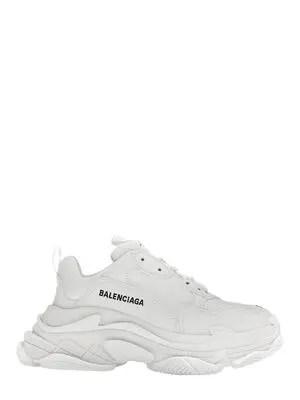 Balenciaga Triple S Synthetic Leather Sneakers - White