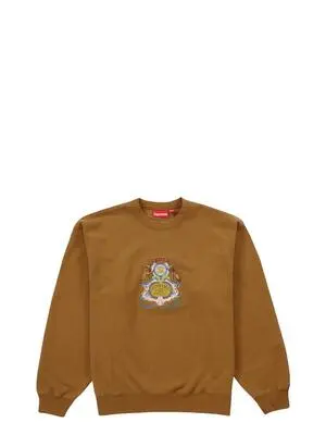 Supreme Crest Crewneck Sweatshirt Dark Mustard