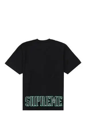 Supreme Contrast Appliqué Short Sleeve Top Black