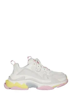 Balenciaga Triple S Lace-Up Sneakers White/beige/pink
