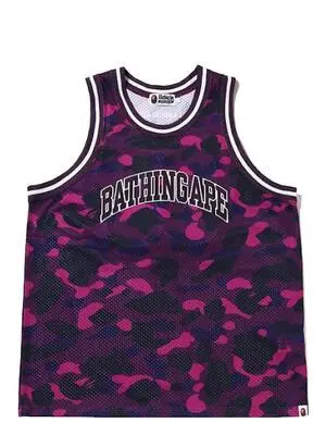 A BATHING APE Camo Basketball Tank Top - Purple