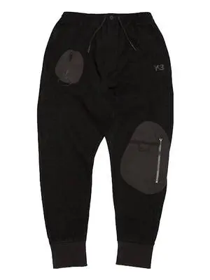 Adidas Y3 Wool Jersey Cuffed Pants - Black