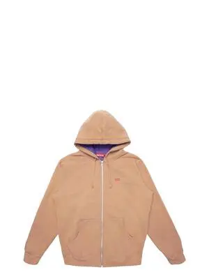 Supreme Contrast Zip Up Hooded Sweatshirt - Light Brown