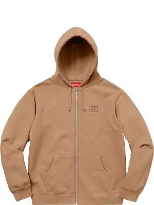 Supreme Zip Up Hooded Sweatshirt Light Brown