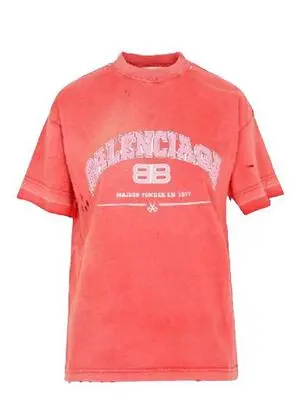 Balenciaga Maison Medium Fit T-shirt - Red