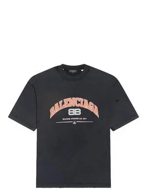 Balenciaga Maison Medium Fit T-shirt - Black/orange/white