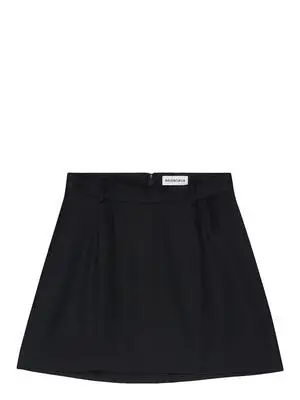 Balenciaga Virgin Wool Twill Mini Skirt - Black