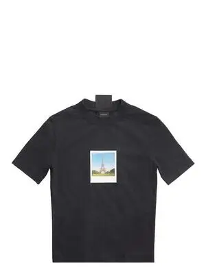 Balenciaga Paris Day Tight T-shirt - Black Faded