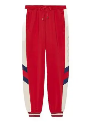 Gucci Neoprene Track Webbed Pant - Red/ivory/blue