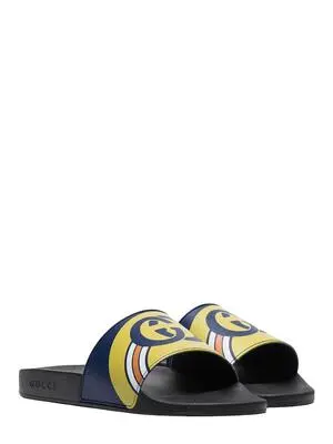 Gucci Pursuit Slides - Black/blue/yellow