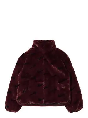 Nike Printed Faux Fur Jacket - Burgundy Crush