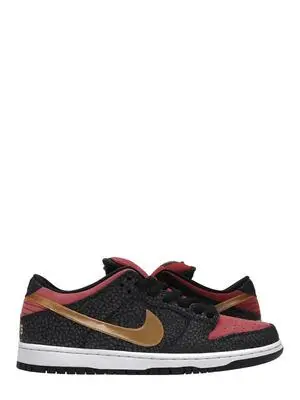 Nike Dunk Low Walk Of Fame Brooklyn Projects Sneakers - Black/metallic Gold/light Redwood