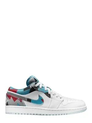 JORDAN 1 Retro Low N7 Sneakers - White/dark Turquoise/black