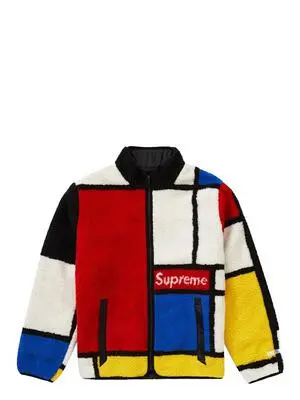 Supreme Reversible Colorblocked Fleece Jacket - Red