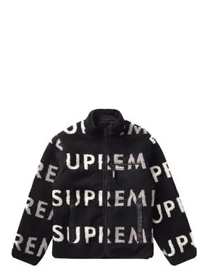 Supreme Reversible Logo Fleece Jacket - Black
