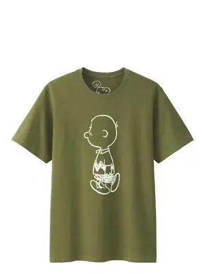 KAWS X Uniqlo X Peanuts Charlie Brown Tee Shirt - Olive