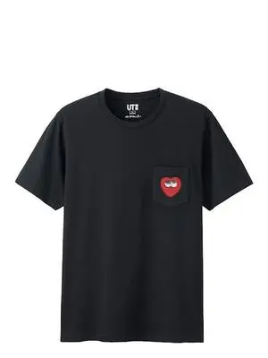 KAWS X Uniqlo Heart Pocket T-shirt - Black