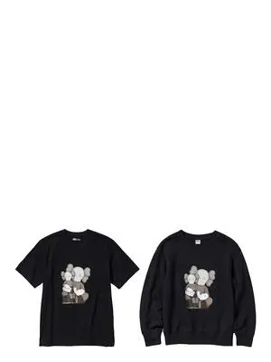 KAWS X Uniqlo Ut Short Sleeve T-shirt & Sweat-shirt Set - Black